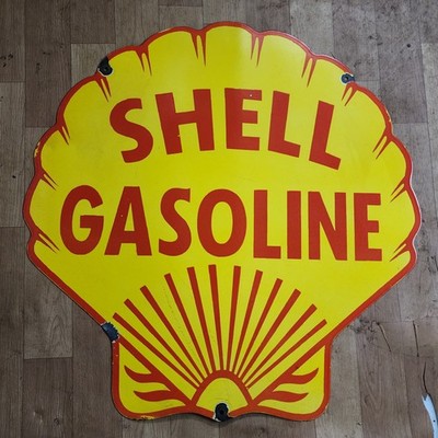 SHELL GASOLINE PORCELAIN ENAMEL SIGN 30 X 30 INCHES | eBay