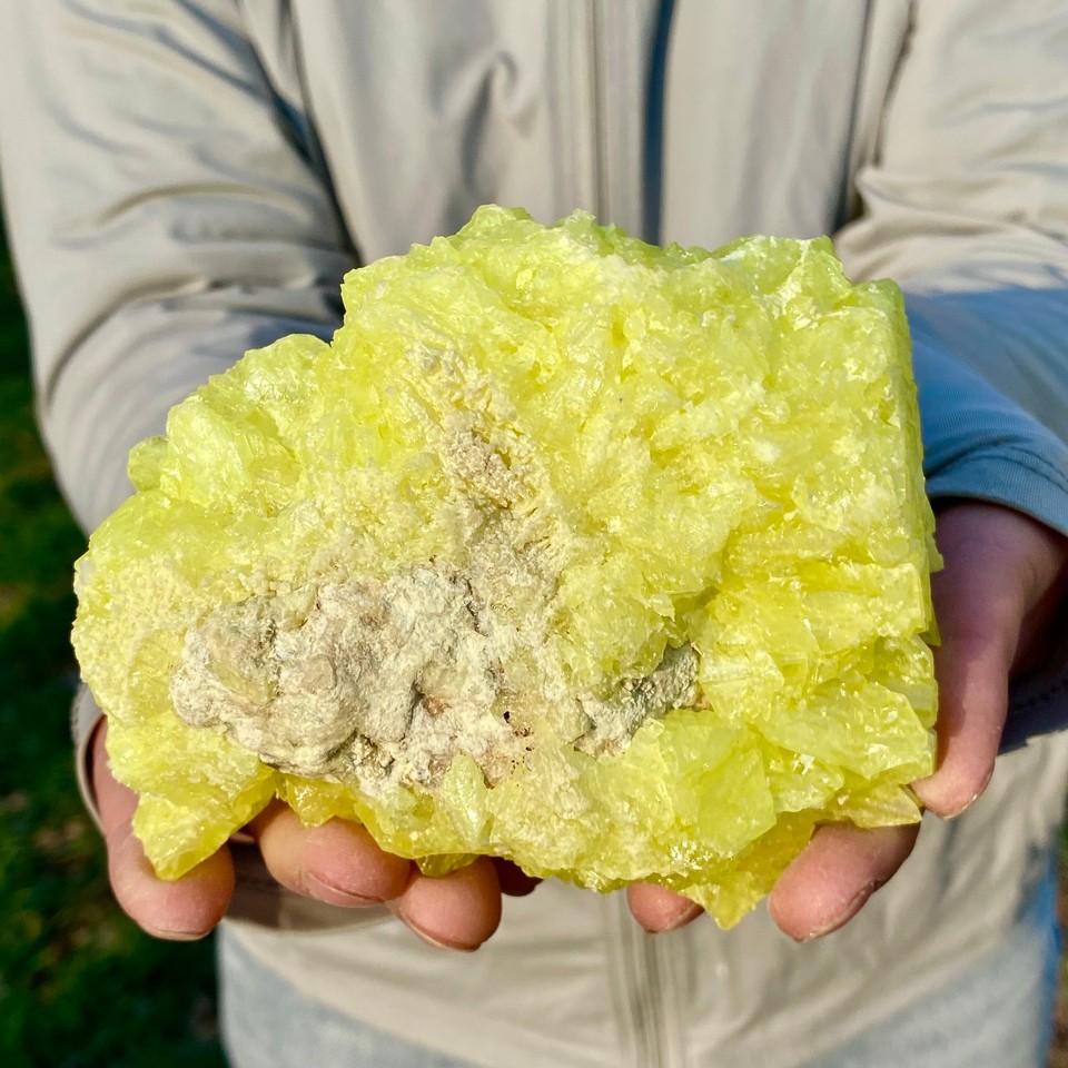 1.15LB Rare Natural yellow sulfur crystal quartz crystal mineral ...