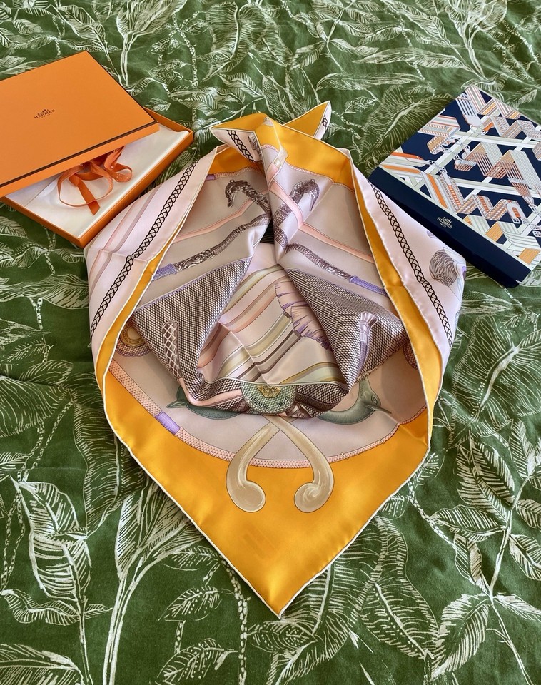 Hermes Cannes Et Cannes Silk Scarf 90 Cm Virginie Jamin New With Tags ...