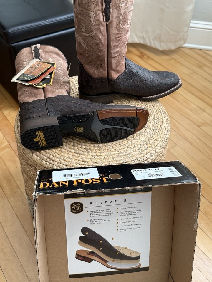 Dan Post Mens Quilled Ostrich Cowboy Boots DP4522 | eBay