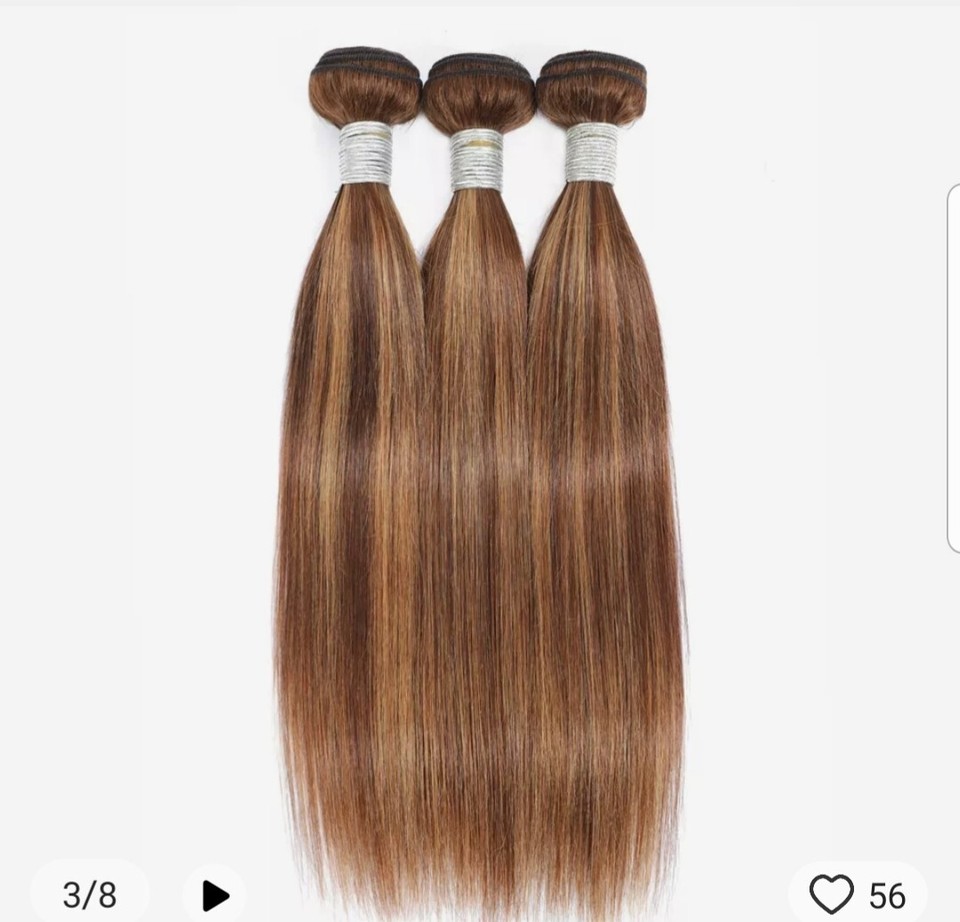 P4/27 Straight Highlight Bundles and HD transparent 18 Inch Lace ...