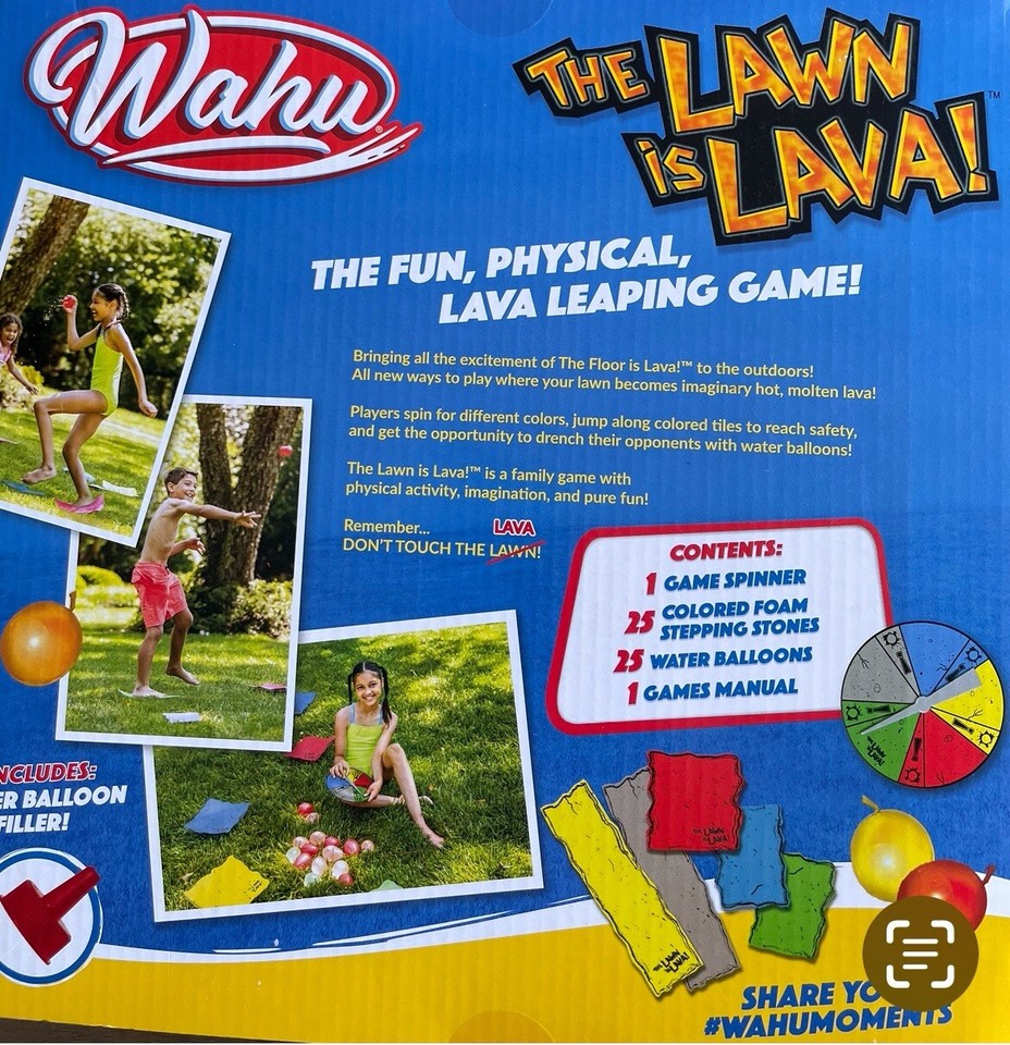 Wahu The Lawn Is Lava Outdoor Game Water Balloons Fun Imagination Floor ...