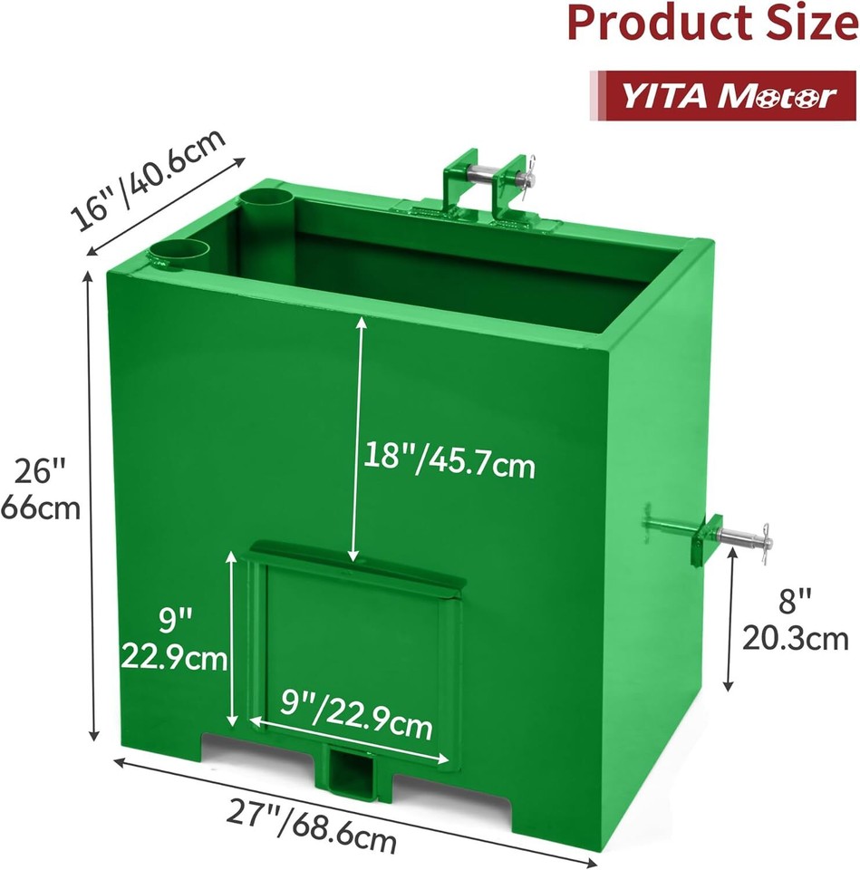 3 Point Hitch Ballast Box Counterweight for Cat 1 Cat-1 Skid Steer ...