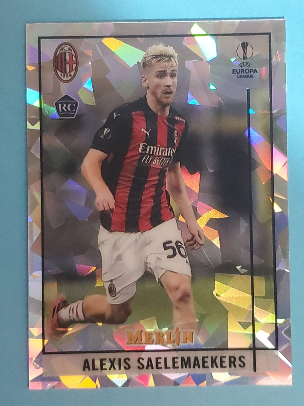 2020-21 Topps Merlin Champions ATOMIC REFRACTOR RC Alexis Saelemaekers ...