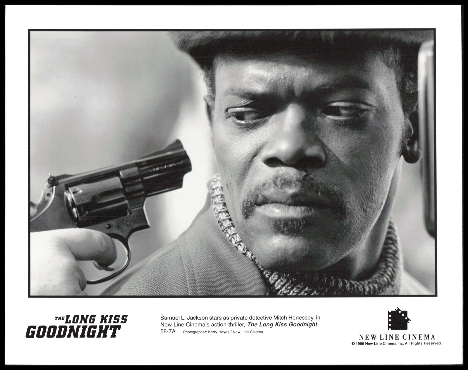 8x10 B&W Celebrity Publicity Photo Picture Long Kiss Goodnight Samuel L ...