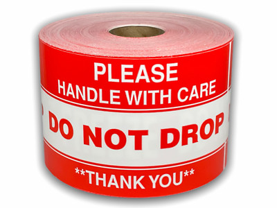 3x5 Do Not Drop Labels Handle with Care Thank You Adhesive Sticker (1 ...