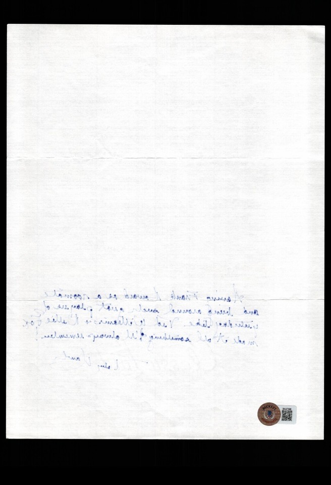 FAN LETTER RESPONSE - TOBY HARRAH RE: 1969 WASHINGTON SENATORS, BAS ...