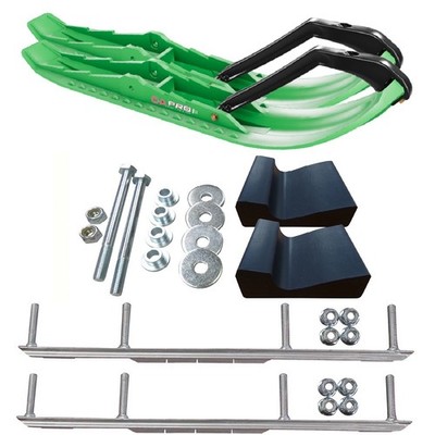C&A Pro Green TMX Snowmobile Skis w/ 6" Shaper Bars Complete Kit 2017 ...