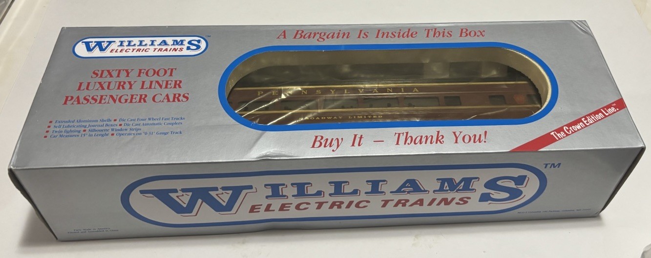 Williams Electric Trains 60’ Luxury Liner Pennsylvania Railroad ...