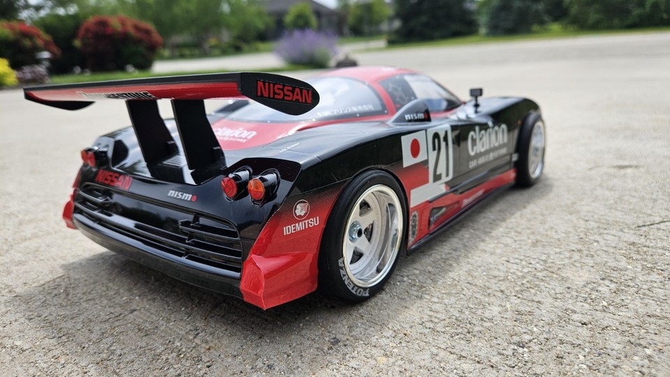 Vintage Custom Tamiya 1/10 Nissan R390 GT1 51516 1/10 RC Body w/ Wheels ...