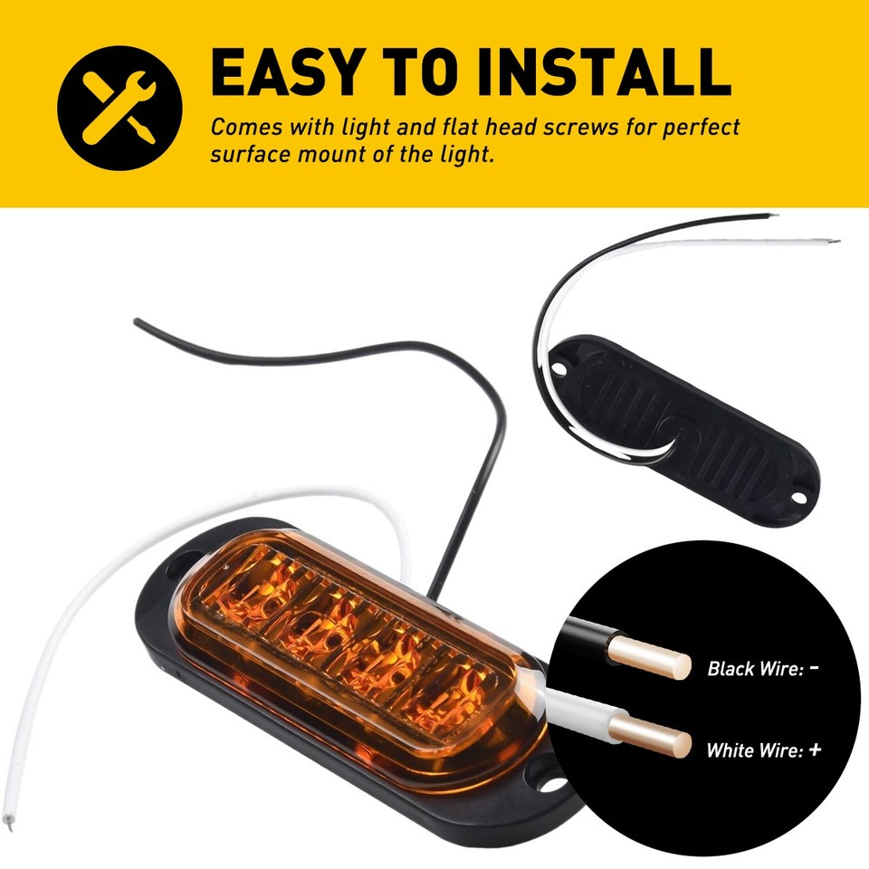 Mini Oval Marker Lights LED Truck Trailer 12V Side Clearance Indicator ...