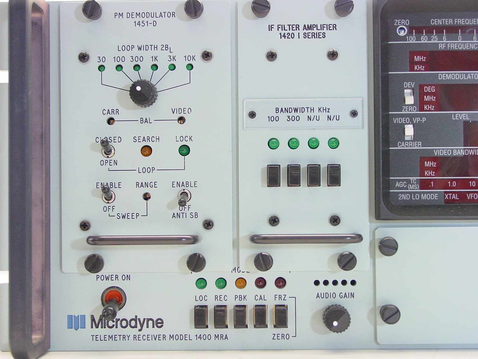 Microdyne 1400 MRA Telemetry Receiver-1451-D, 1420 IF Filter Amp 1411-V RF Tuner | eBay