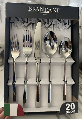 Brandani Step Made in Italy 20 Piece Stainless Steel Flatware Set ...