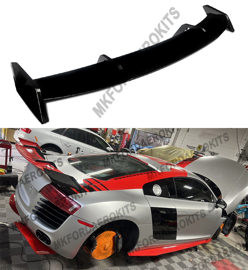 CARBON FLASH REAR BLADE SPOILER HIGHKICK BIG WING For Audi R8 V8 V10 ...