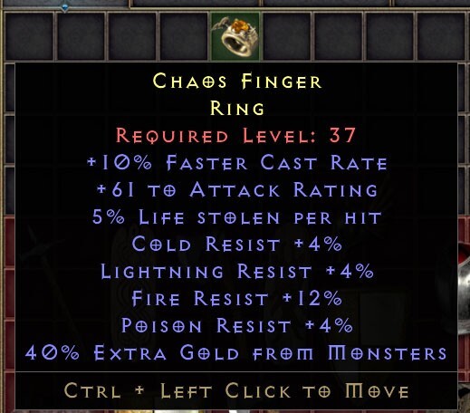 Diablo 2 Resurrected D2R NON-LADDER FCR AR All Res Gold Find 5%LL Rare ...