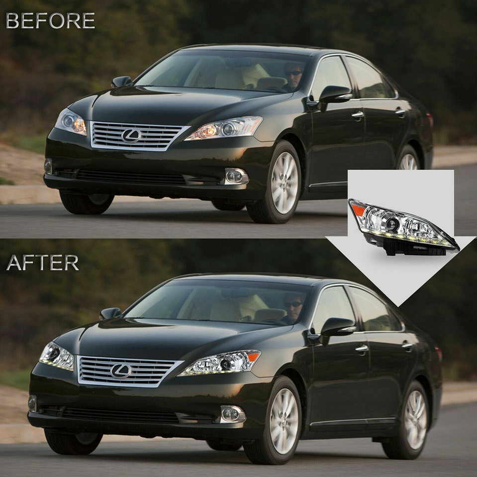 VLAND for LEXUS ES350 Headlights Front Lamps 2010-2012 Chrome LED DRL ...