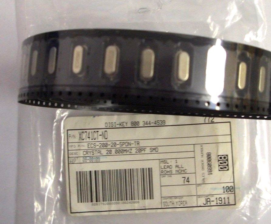 (46 PIECE LOT) ECS-200-20-5PDN-TR, ECS, CRYSTAL 20.0000MHZ 20PF SMD | eBay