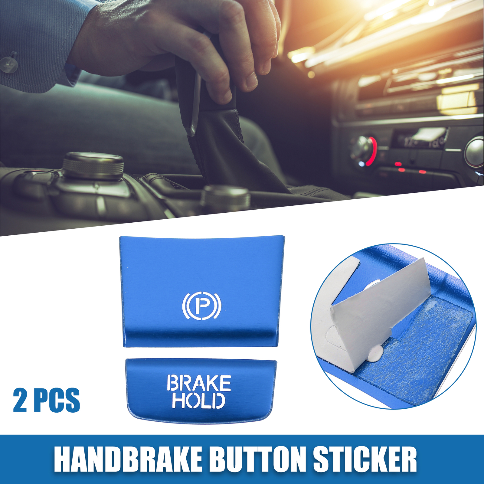2pcs Handbrake Button Sticker with Adhesive Cover for Honda HRV 2016 ...