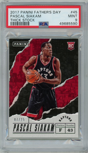 Pascal Siakam Rookie 2017 Panini Father's Day Thick Stock /25 PSA 9 ...
