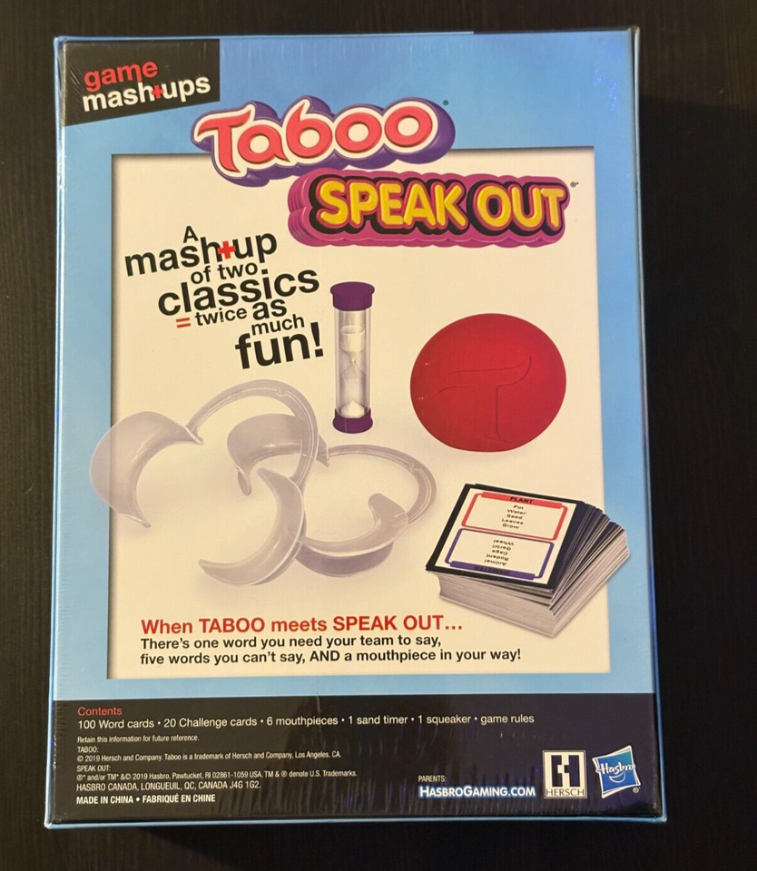 NEW Hasbro Game Mashup - Taboo Speak Out Party Family Board Game ...