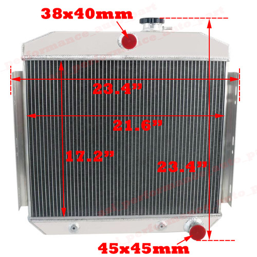 4-Row Aluminum Radiator Fits 1955-1957 56 Chevrolet Bel Air/ 150/ 210 ...