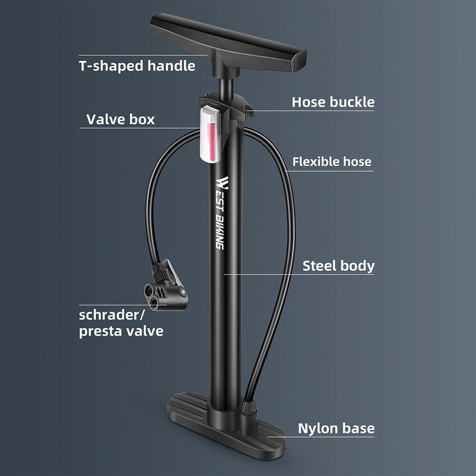 160PSI Motorcycle Pump Tire Inflator Bicycle Pump High Pressure for ...