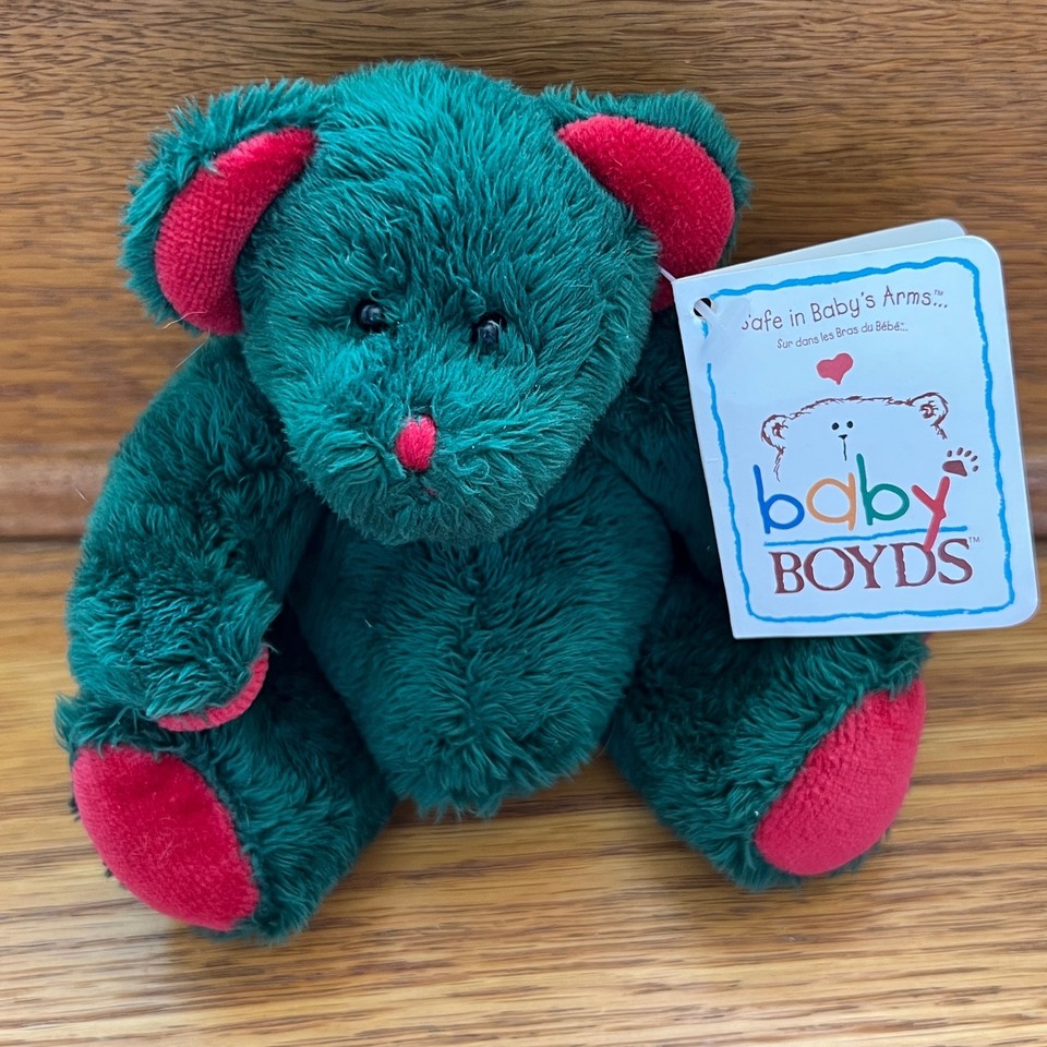 Boyds Bears 4 Inch Baby Boyds Christmas Plush "Jingle" Rattle Green Red ...