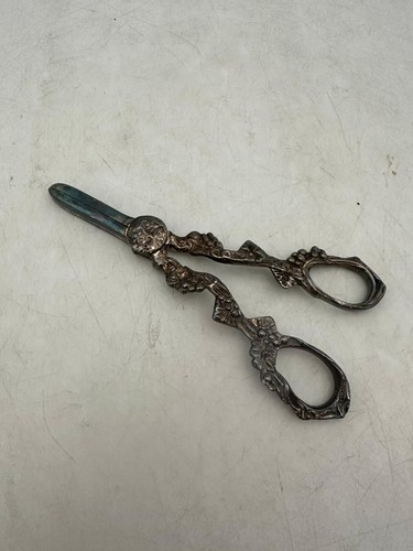 Vintage Silver Plate Ornate Grape Patterned Scissors | eBay