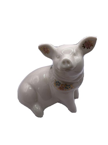 Lenox China Jewels Collection Porcelain Pig Figurine Enamel Flowers | eBay