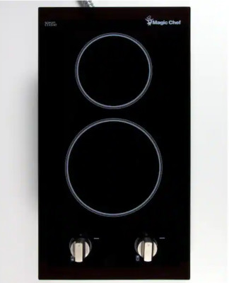 Magic Chef 12 in Electric Cooktop Ceramic Glass 2 Elements In Black ...