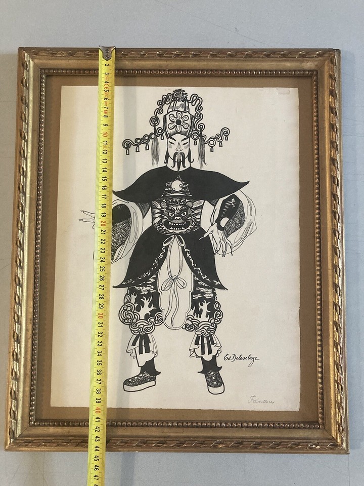 Très Beau Dessins Samouraï Japon Encre DELESCLUZE Edmond1 950 ...