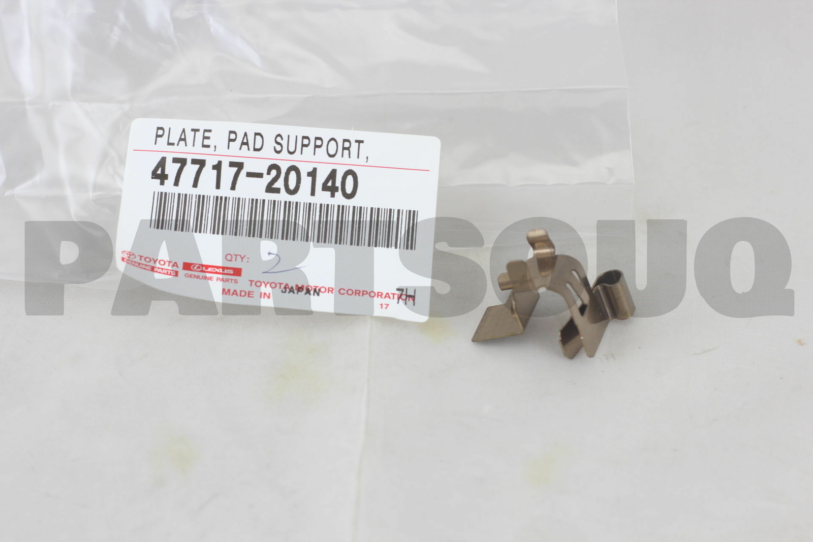 4771720140 Genuine Toyota PLATE, PAD SUPPORT, NO.2(FOR FRONT DISC BRAKE ...