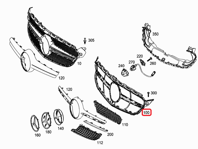 2015 - 2016 MERCEDES BENZ C Class AMG Factory OEM Grille W205 P/n ...
