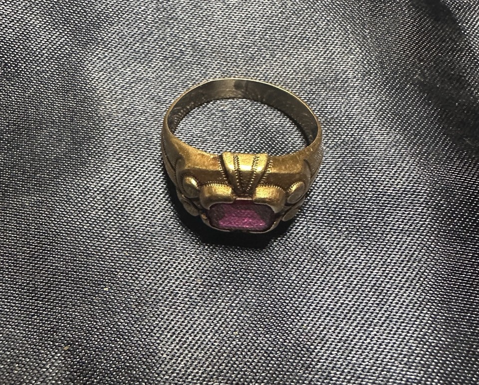 Vintage Ostby Barton OB 10K Gold Ruby Ring Men’s/Unisex Art Deco Size 9 ...