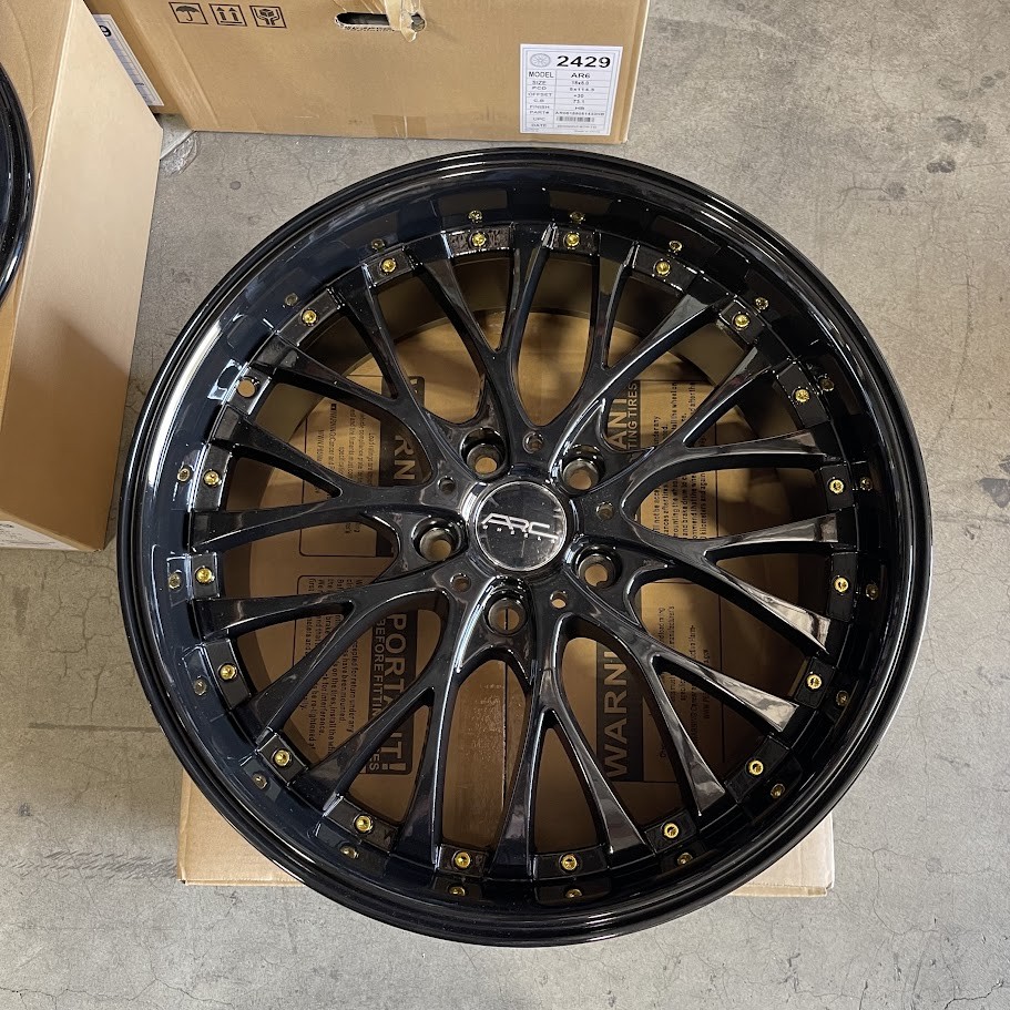 Used 18x8 Arc AR6 5x114.3 30 73.1 3 Hyper Black 1 Gloss Black Wheels ...
