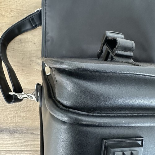 APC Leather Briefcase Laptop Shoulder Strap Computer Bag Black Zippered ...