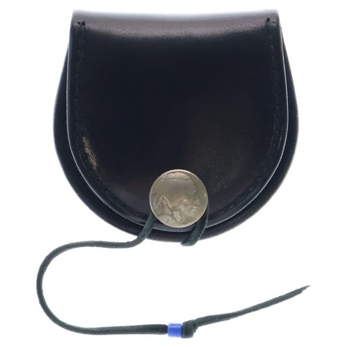 Goro's Round Coin Purse Bifold Wallet Leather Case Black Used ...