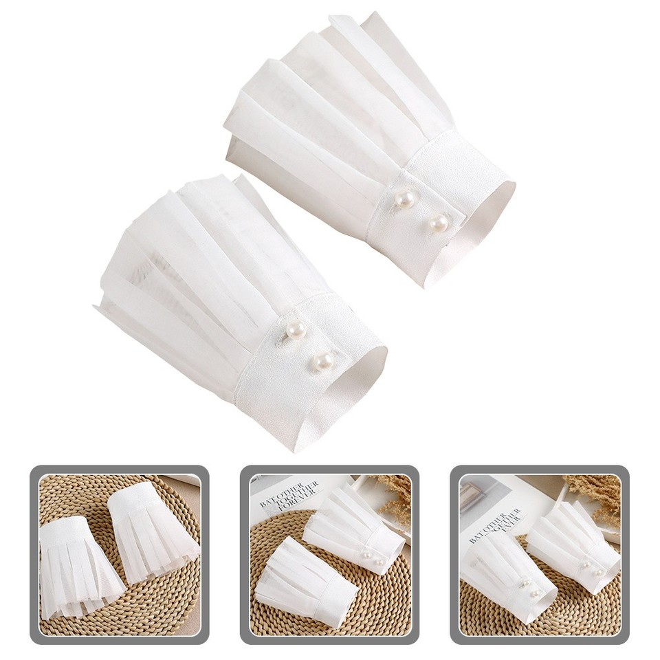 1 Pair Wrist Cuffs Clothes Detachable Shirt False Sleeves Fake Wrist ...
