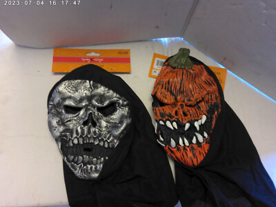 Halloween masks " skull / angry pumpkin" NEW pack of 2 masks | eBay