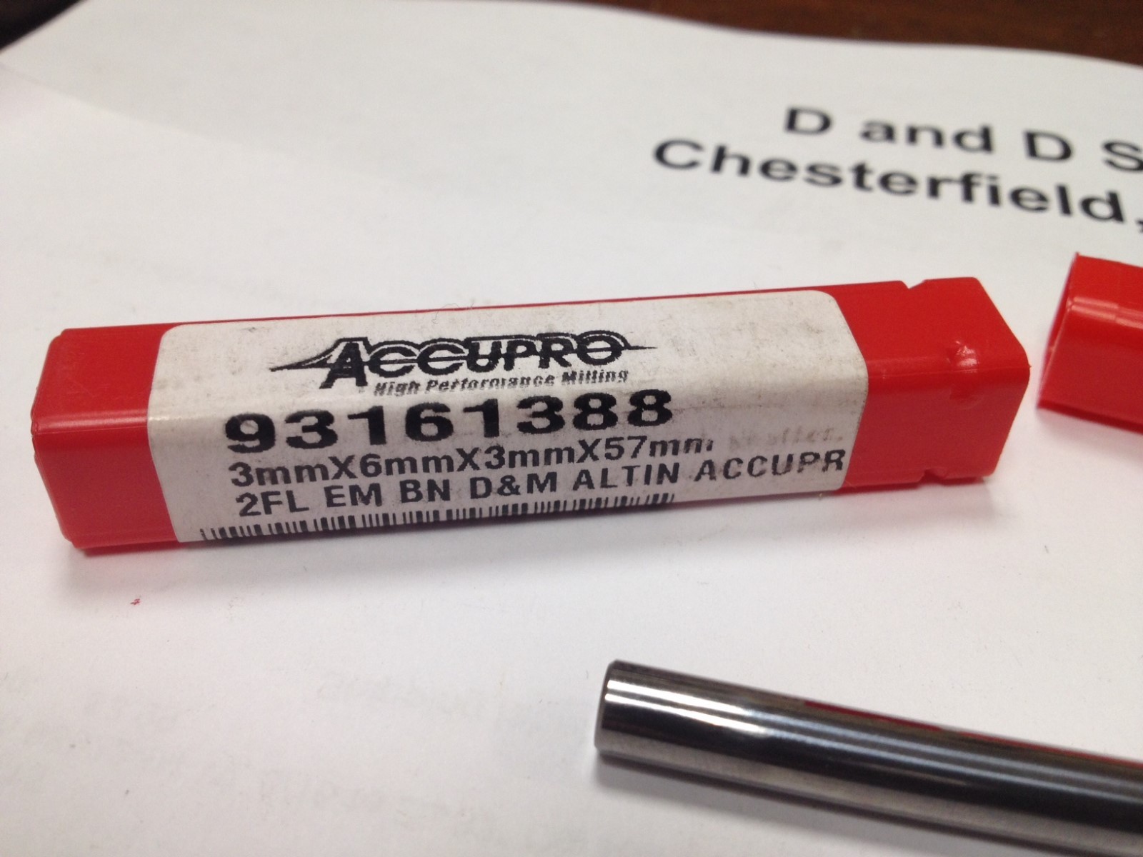 Accupro 93161388, 3X6X3X57 mm, Ball Nose, 2 FL. C.C. Carbide End Mill ...