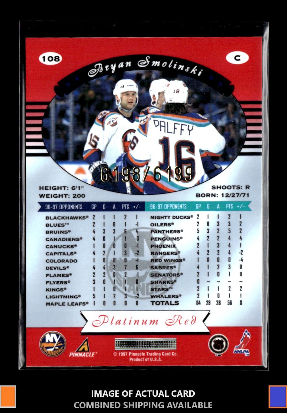 1997-98 Pinnacle Totally Certified - Bryan Smolinski #108 Platinum Red ...