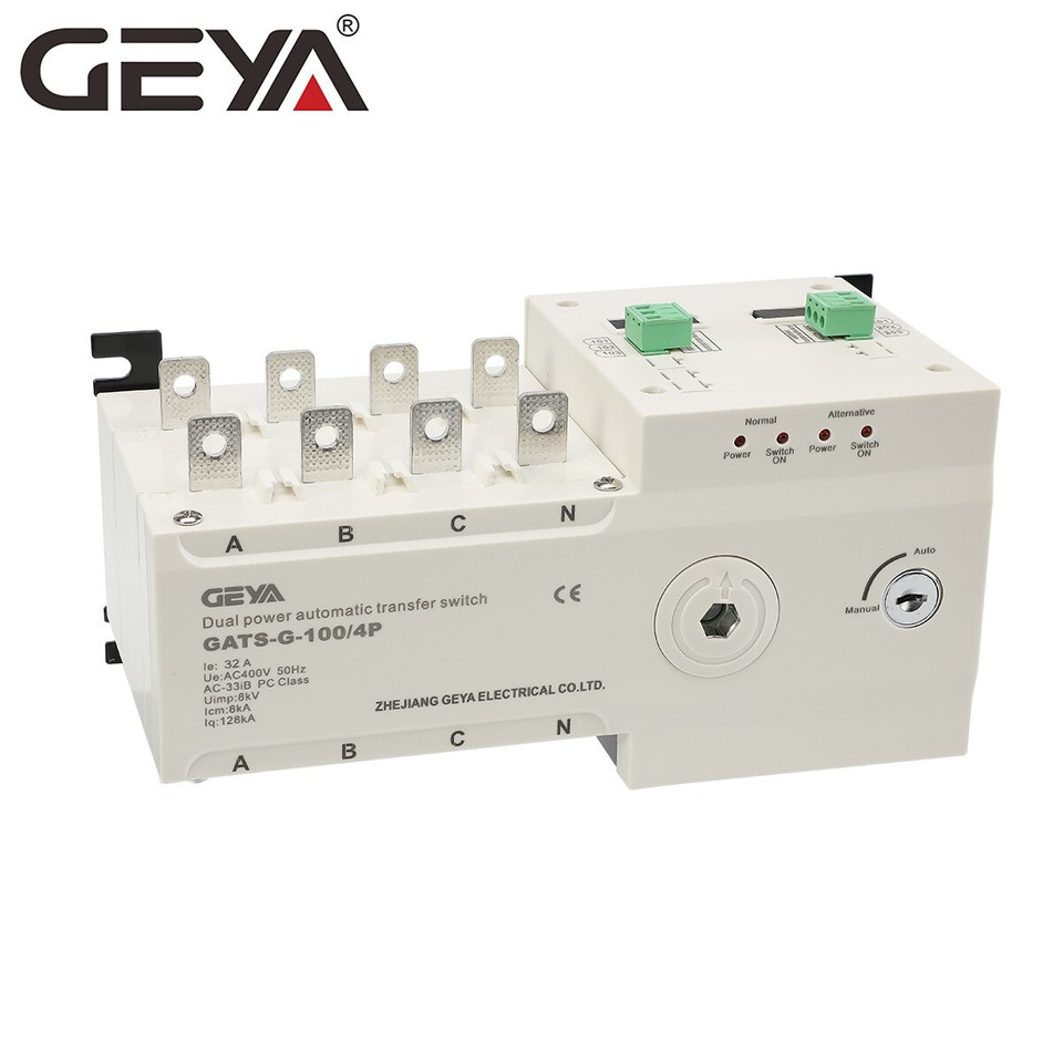 GEYA Industrial Automatic Transfer Switch 4P 100A 110V 220V Grid to AC ...
