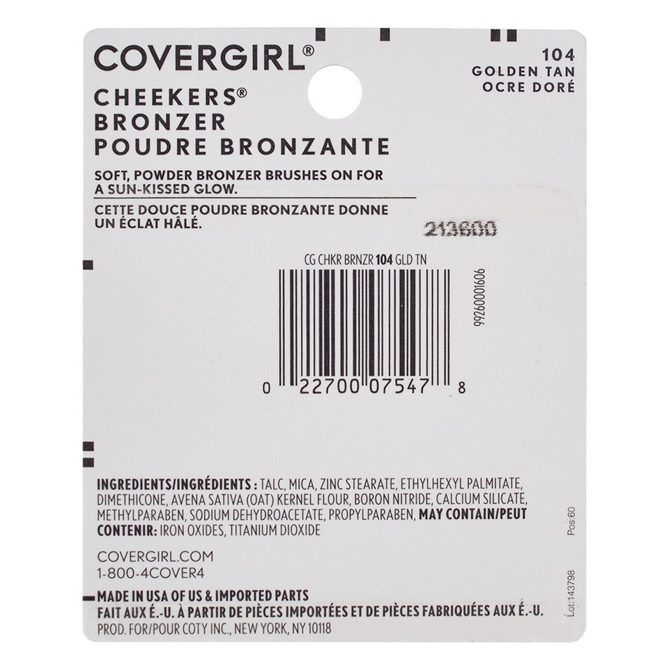 2 Pack CoverGirl Cheekers Bronzer, Golden Tan 104, 0.12 oz | eBay