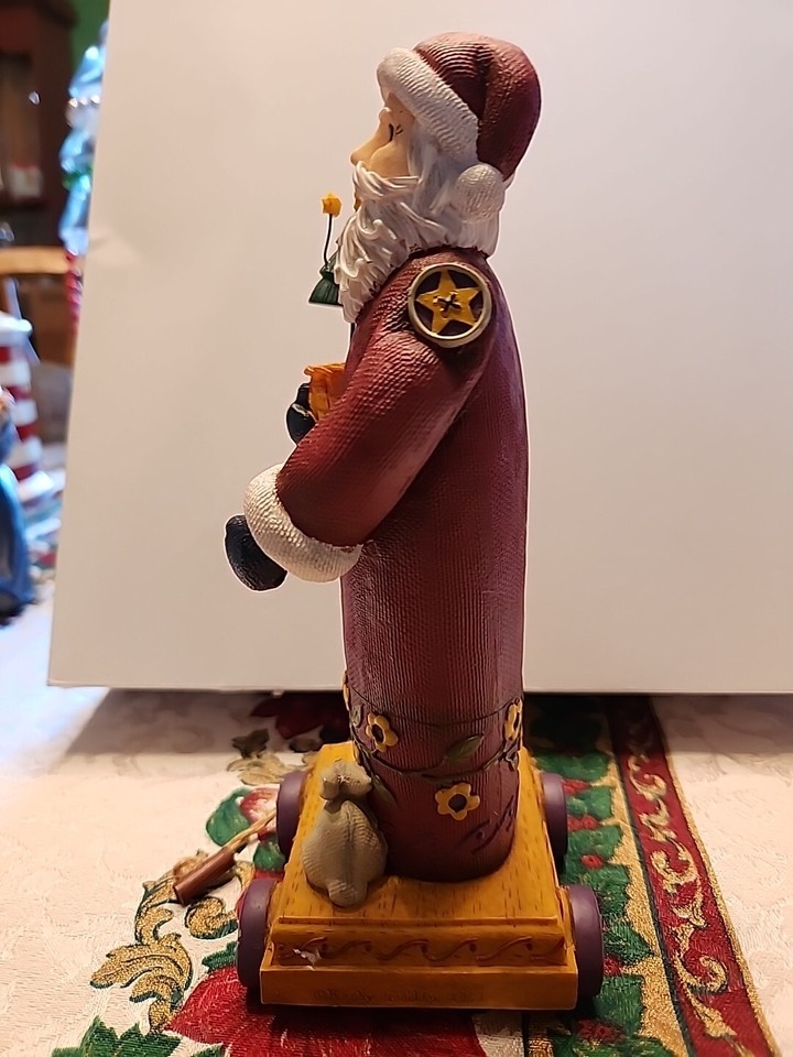 Demdaco Americana Christmas Santa with Bunny Tree Figurine Kathy Killip ...