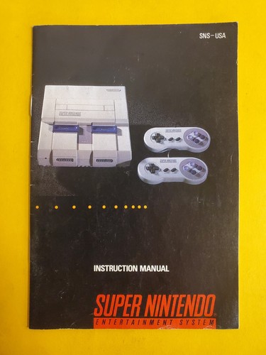 Super Nintendo Console SNES MANUAL ONLY Original Authentic | eBay