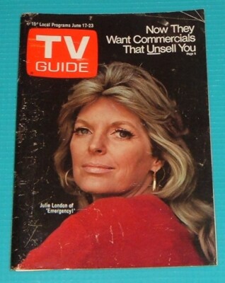 1972 TV GUIDE COVER'S ONLY~JULIE LONDON Nurse Dixie McCall EMERGENCY ...