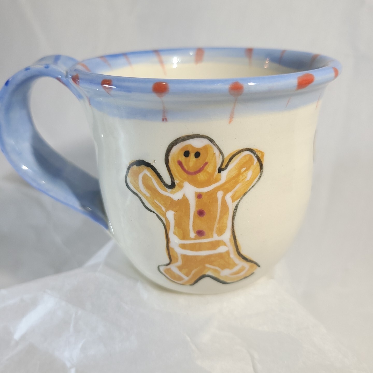 Signed Hand crafted GINGERBREAD Man Coffee Mug Christmas Cup Hand ...
