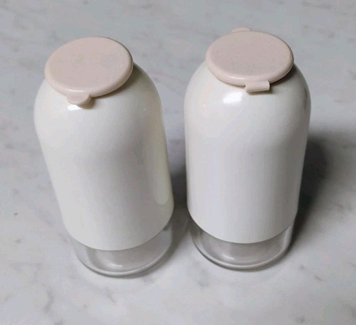 New Vintage Tupperware Salt and Pepper Shakers Set Clear Ivory And ...