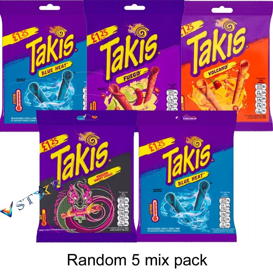 Takis Dragon Sweet Chilli , Blue Heat , Fuego, Volcano Seasoned Random ...