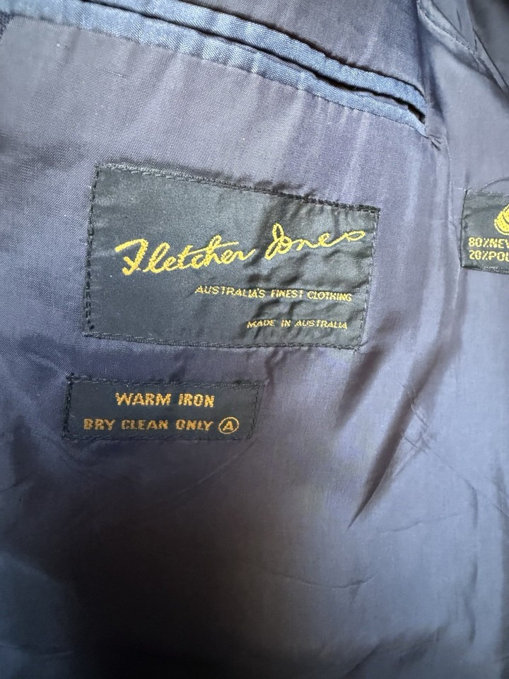 Fletcher Jones Men’s Vintage Navy Fully Lined Wool Blazer Suit Jacket ...